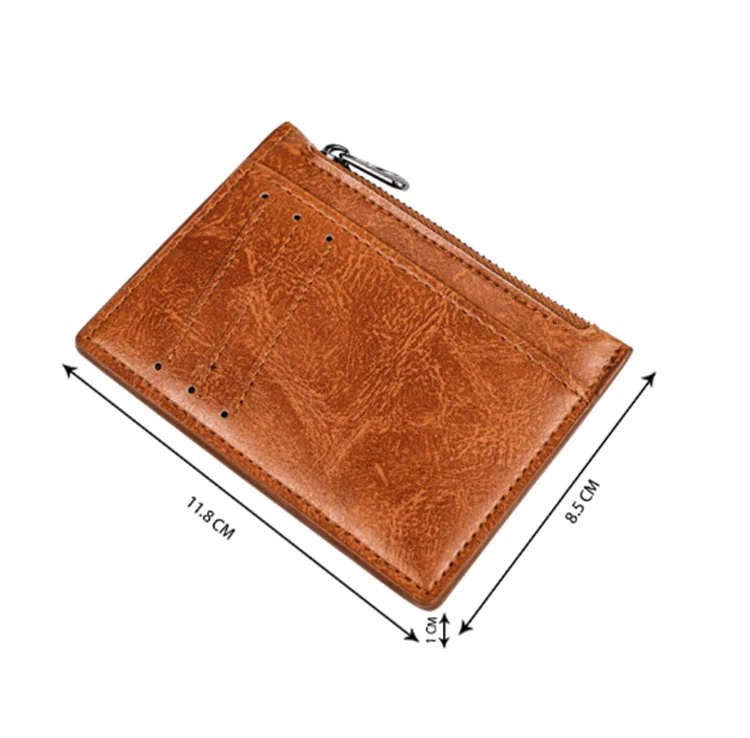 2024 Multi-Card Zipper Id Card Bag Ultra Slim Pu Leather Business ...