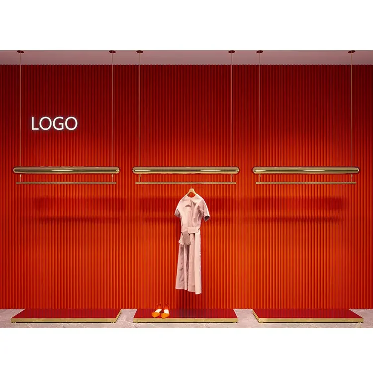 Clothes Shelves Commercial Boutique Wall Mounted Clothing Racks Display ...