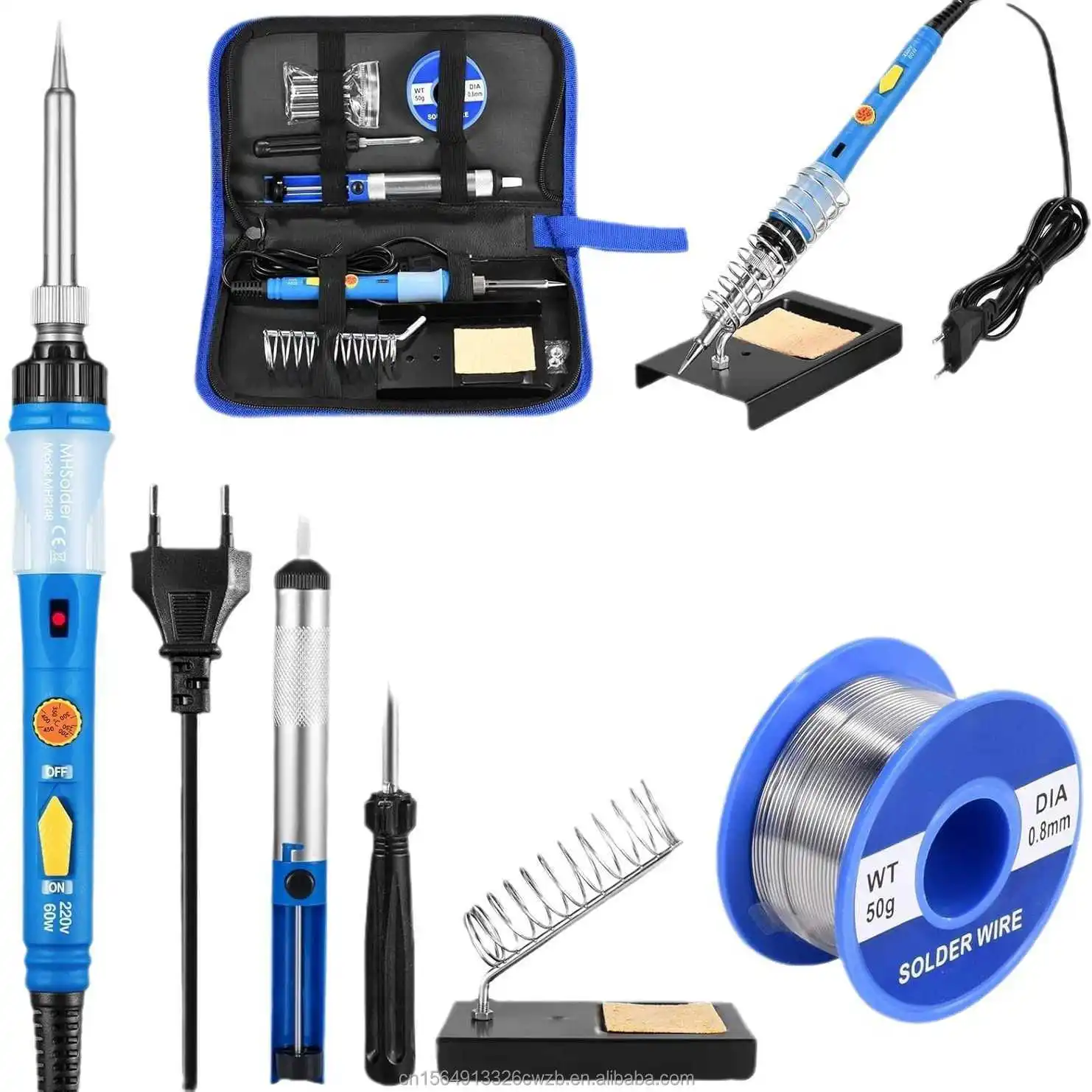 80w Digital Display Thermostat Adjustable Soldering Iron Electronic ...