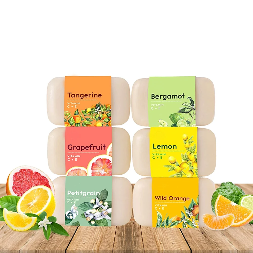 6 PCS Citrus Natural Bathing Soap Private Label Vitamin E Soap Base ...