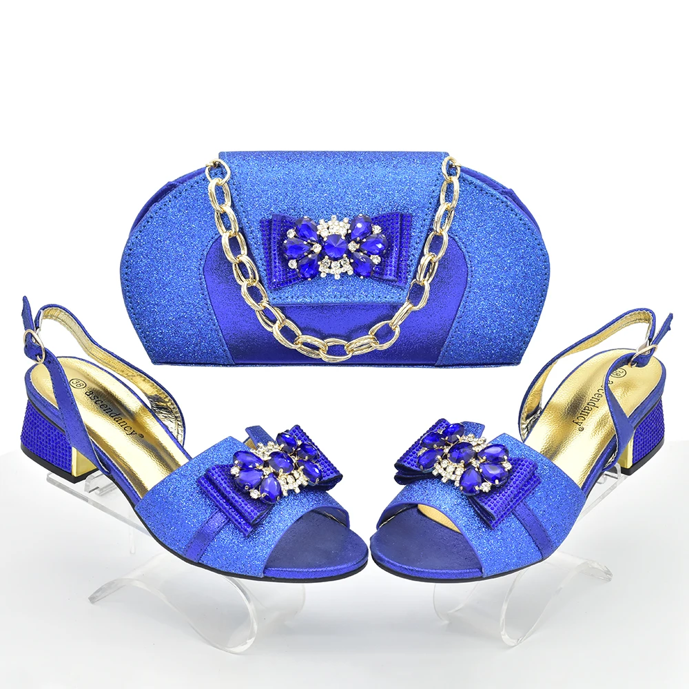 Beautiful High Heel Italian Shoes Bag Set With Stones Gold Chain Women ...