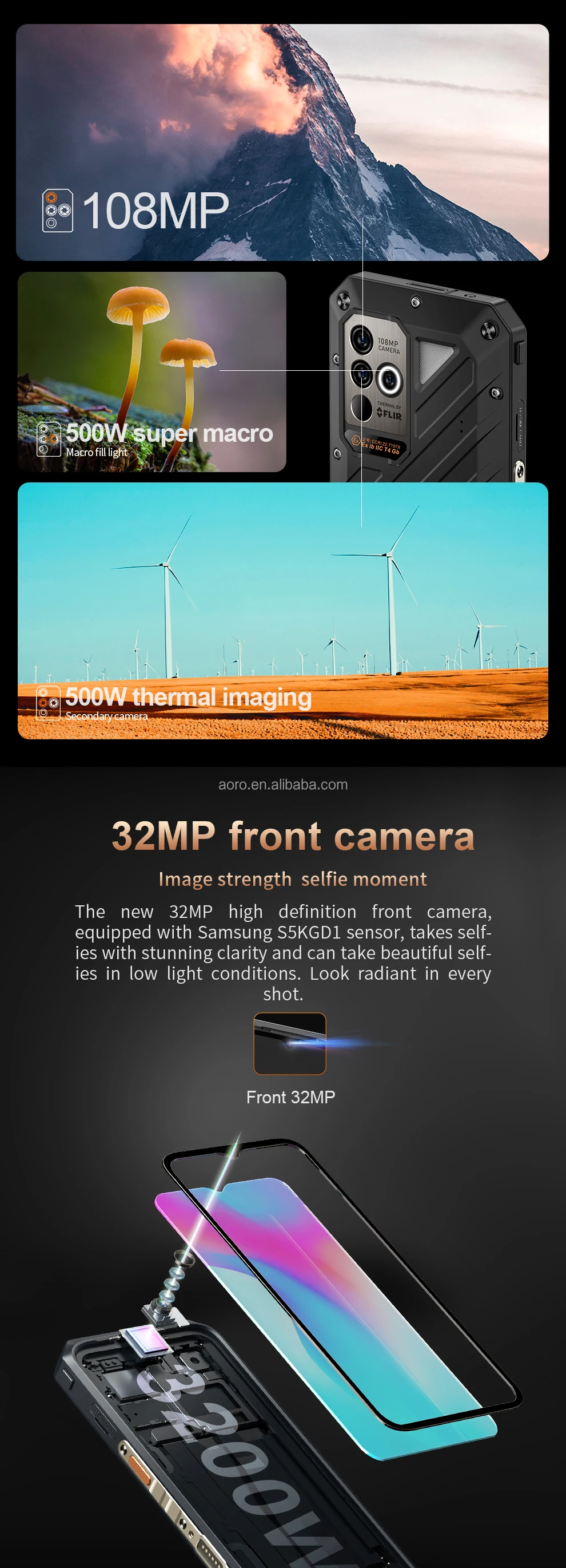 AORO A18 IP68 Infrared Thermal Camera Cellphones 5G Smartphone