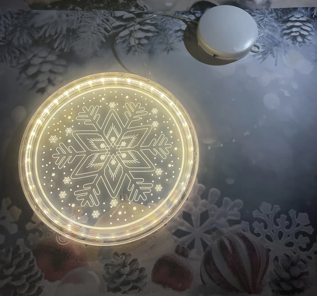 Led 3d Acrylic Christmas Tinkle Bell Star Elk Snowflakes Santa ...