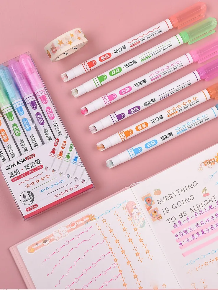 New Lace Roller Marker Pen Curve Wave Cloud Hand Account Painting ...