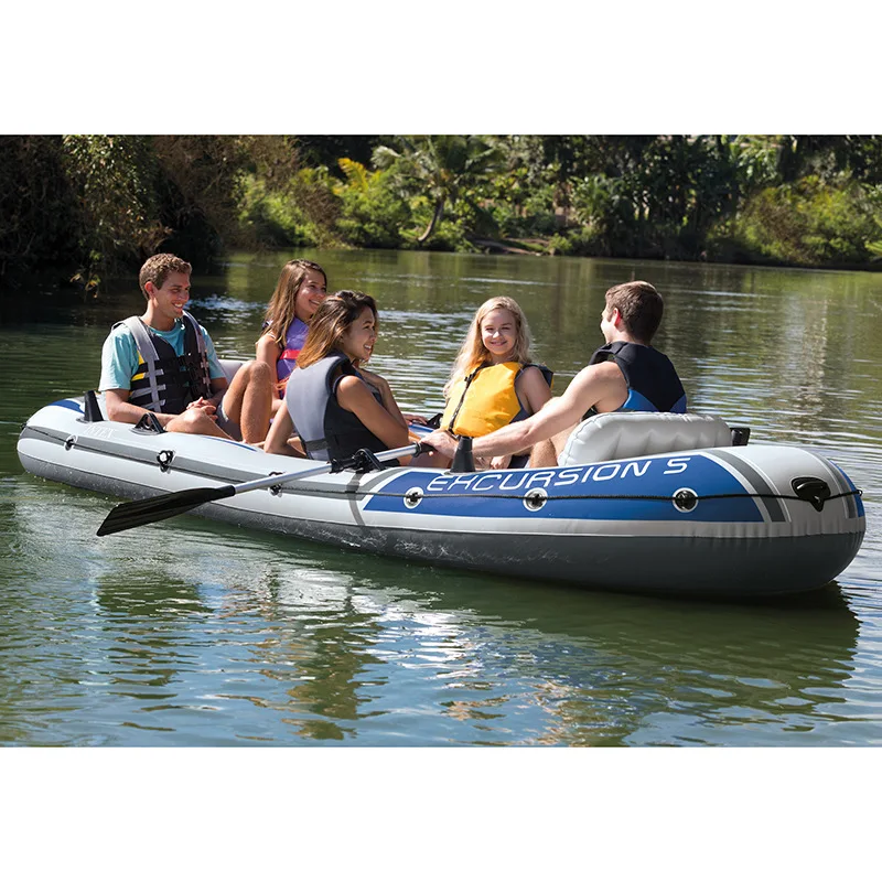 INTEX EXCURSION 5 BOAT SET - Inflatable Air Boat for 5 Persons