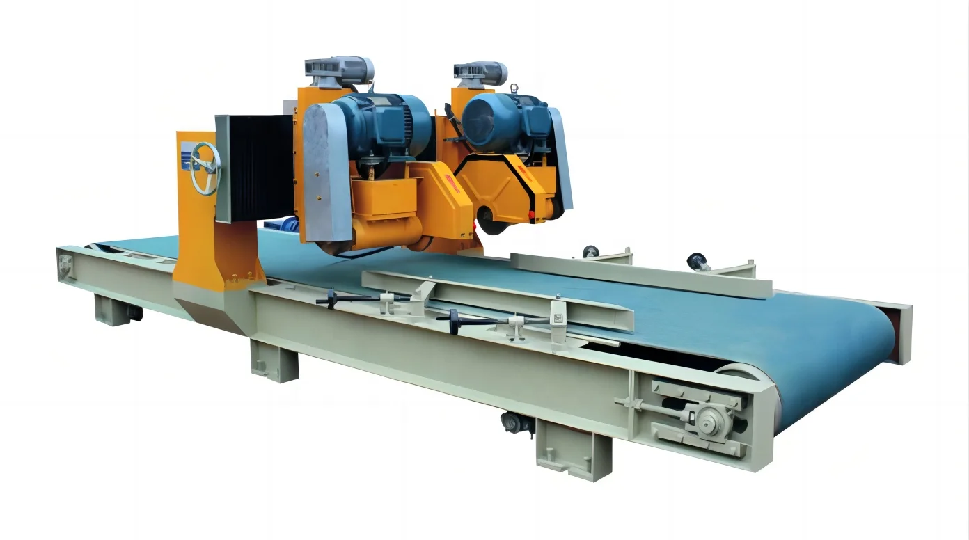 Double Blade Stone Slab Straight Edge Cutting Saw Machine Cutter with ...