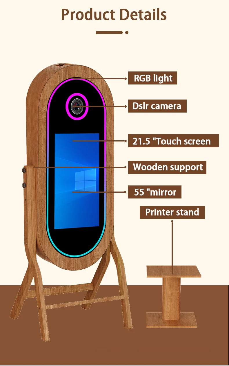 70in Magic Mirror Camera Selfie Booth SLR Compatible iPad Compatible ...