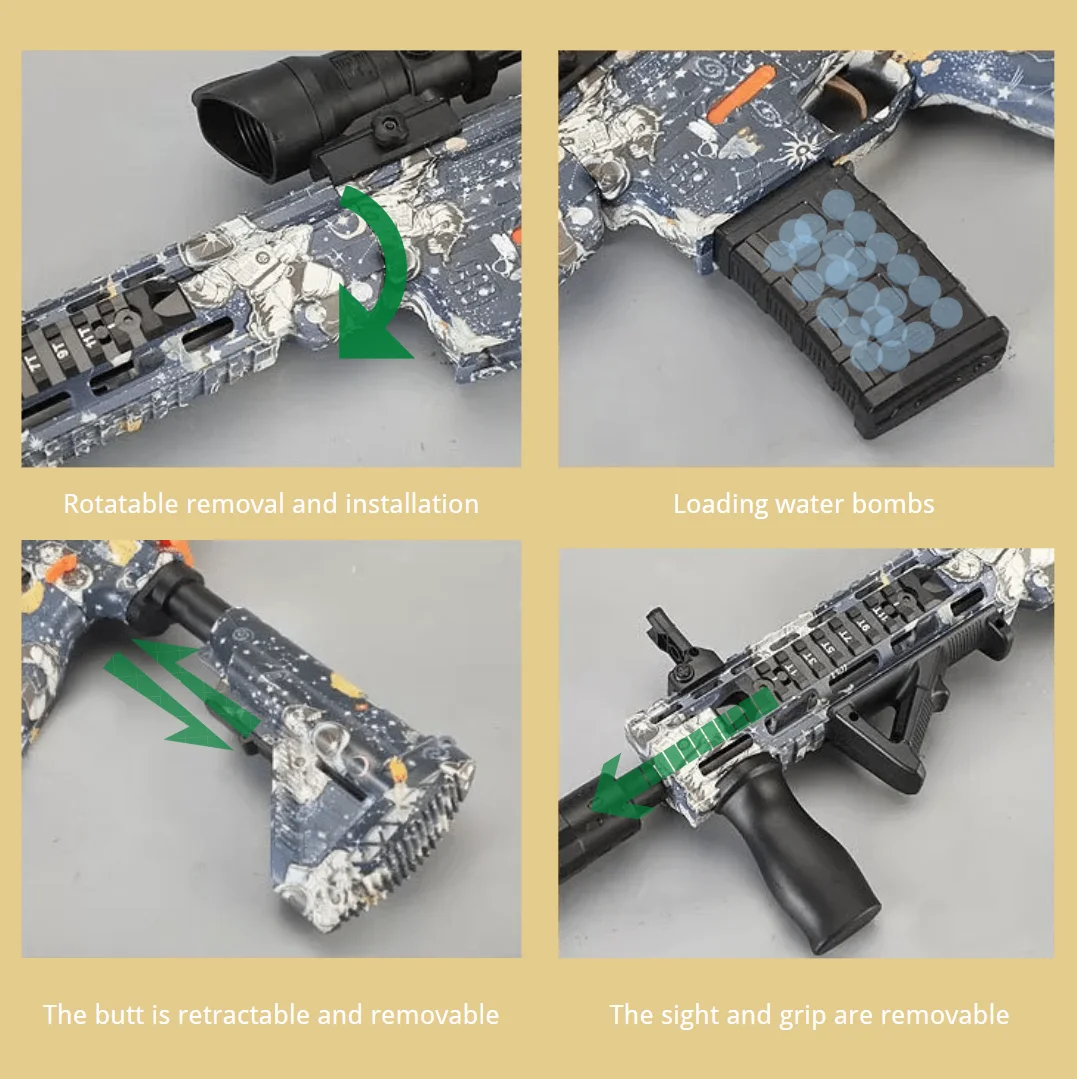 Hot Splat Ball Water Bead M416 Nerf-pistola De Juguete Gell Blaster Gun ...