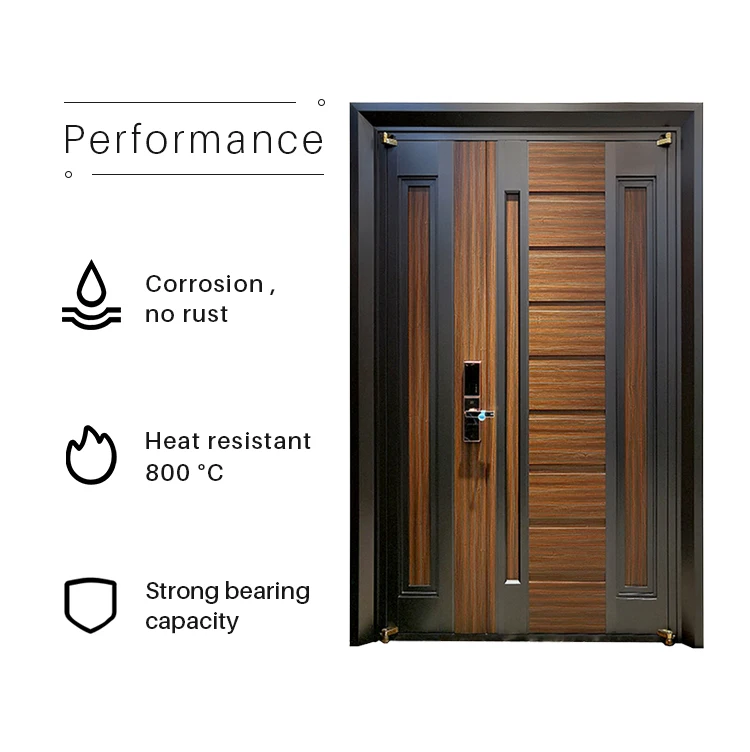 Modern Design Wooden Grain Anti-theft Door Villa Multi Lock Point Front ...