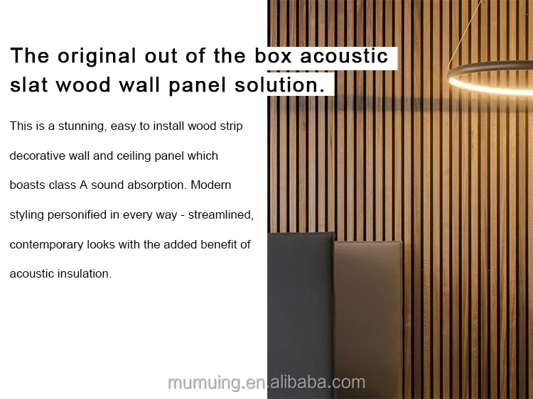 MUMU Eco-Friendly Acoustic Slat Wood Wall Panel - Sound Absorption, ODM