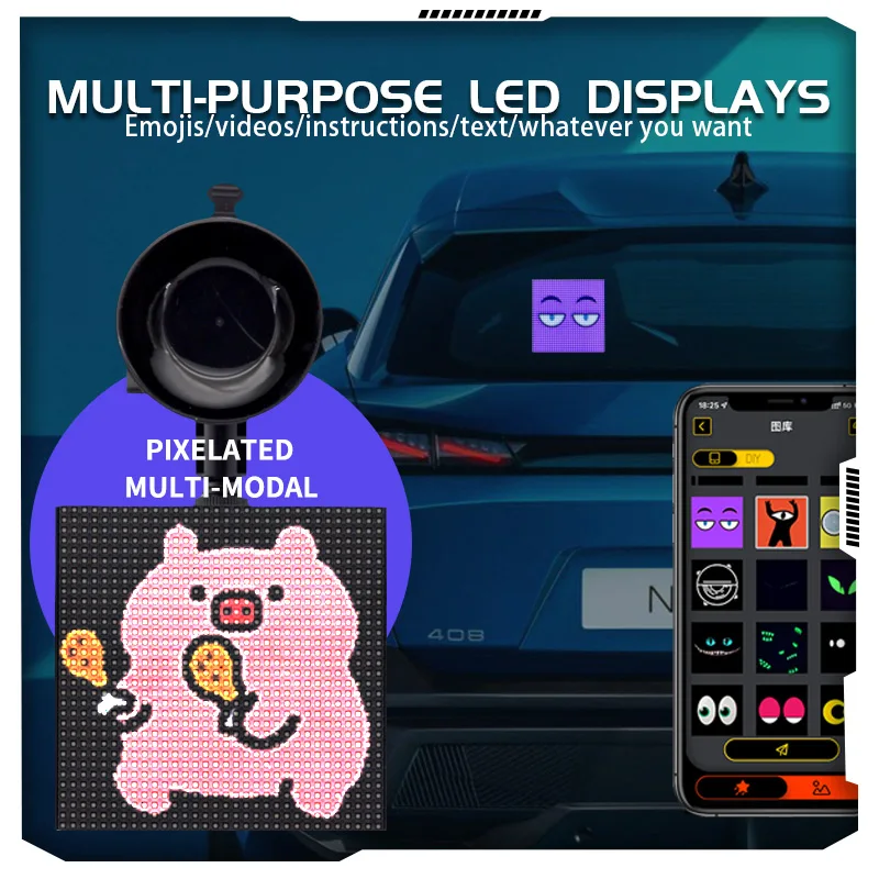 APP Control Controlled Programmable Pixel Panel Digital Display Car Led ...