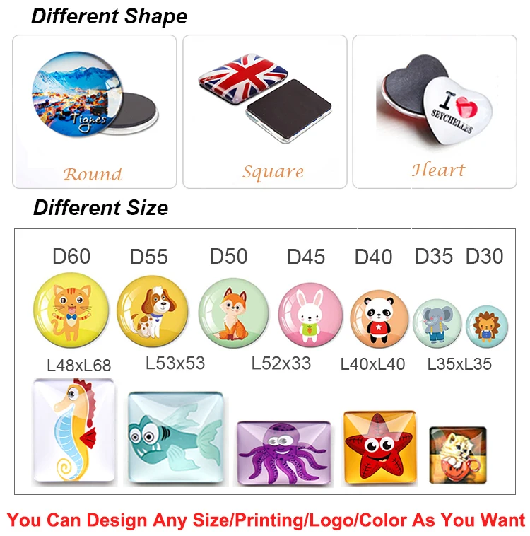 Promotional Custom Souvenir Fridge Magnet Round Glass Refrigerator ...