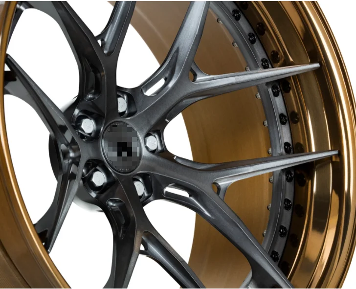 Gold Car Wheels 20 Inch 21 Inch 5 Holes Forged Aluminum