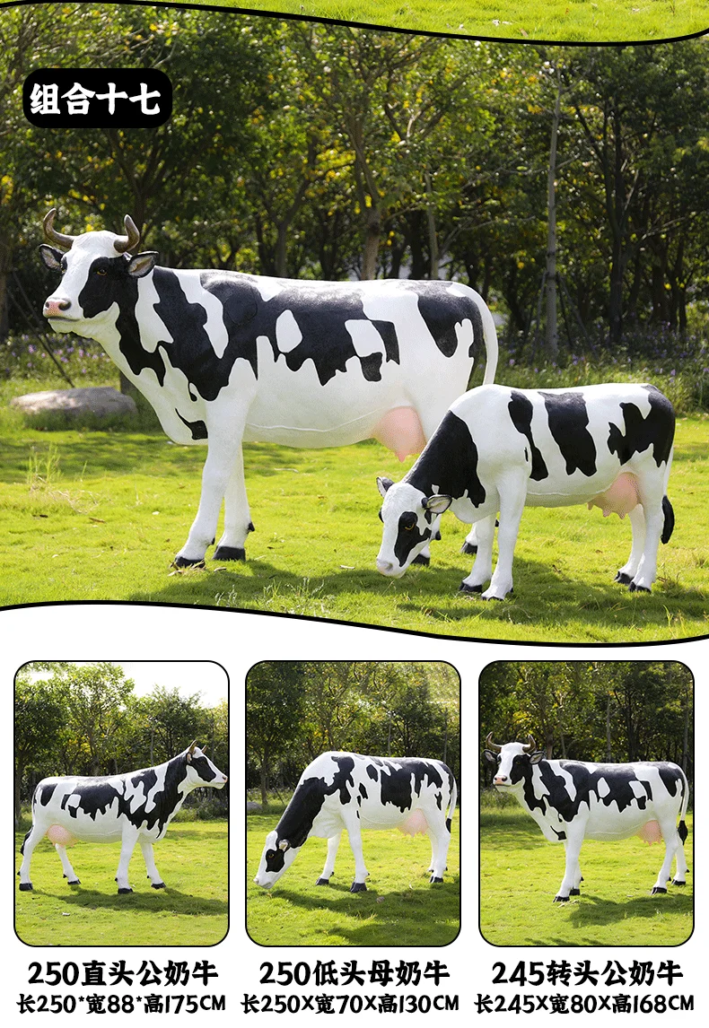 Customized Outdoor Life Size Cow Statues for Garden Decor