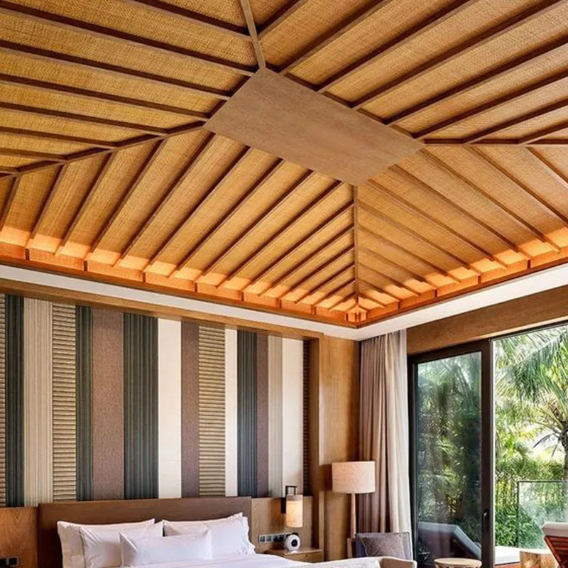 Ltr Wall Covering Ceiling Woven Artificial Synthetic Rattan Sheet For ...