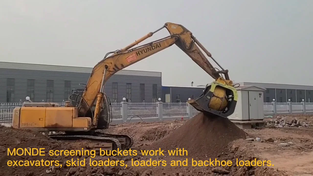 Monde Mini Excavator Rotating Screening Bucket Sand Stone Sieve Bucket ...