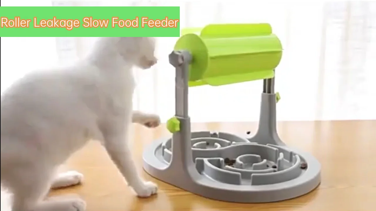 Interactive Healthy Funny Spin Roller Leakage Pet Slow Feeder Pet ...