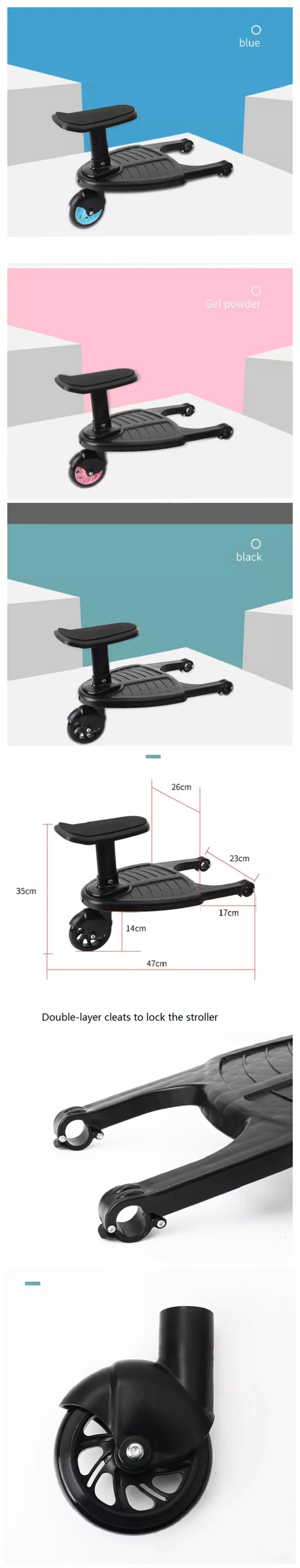 Universal 2 In1 Stroller Ride Board - Outdoor Fun for Kids