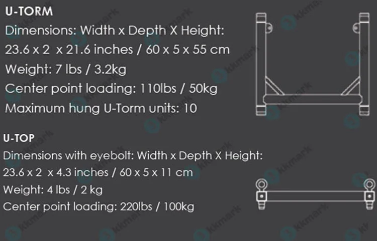 Kkmark Flexible Adjustable Height Ladder Truss Aluminum U Frame Modular ...