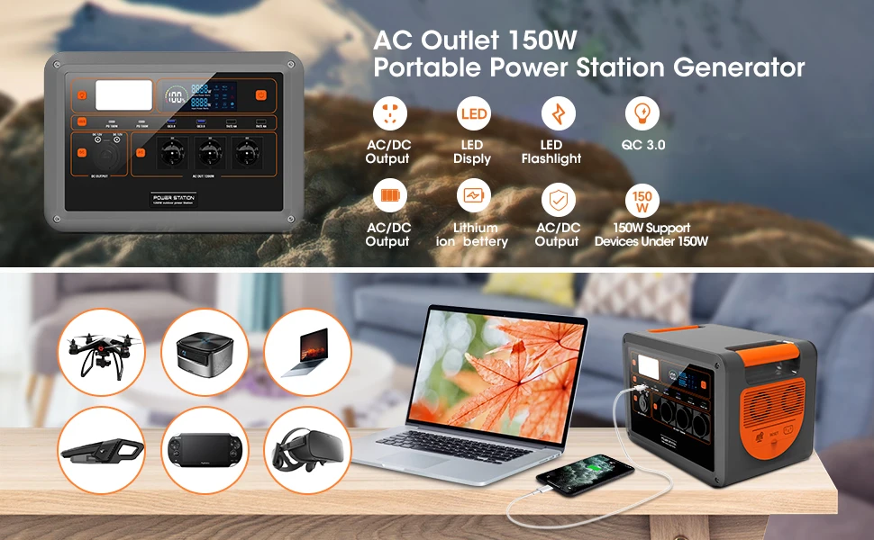 1200w 1000w Portable Generating Home Portable Power Bank Station 1000 ...