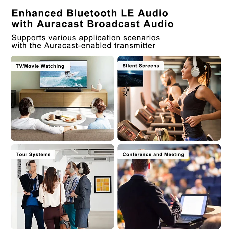 Auracast Enabled 36dB Hybrid ANC Headphones 3-in-1 Audio Modes Auto ...