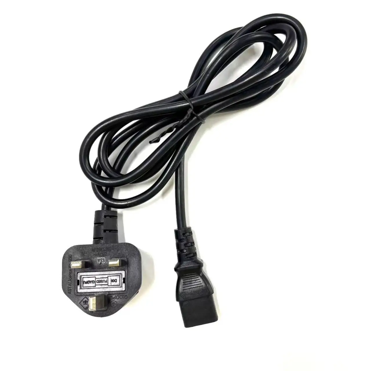 UK Power Cord BS1363 Fused Plug to IEC C13 H05VV-F 0.75mm2 6ft for ...