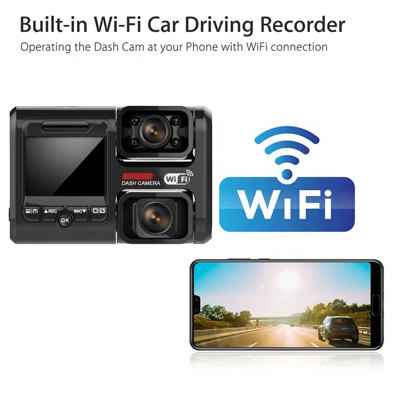 4K 2160P WIFI GPS Dual Lens Car DVR - Night Vision Dash Cam