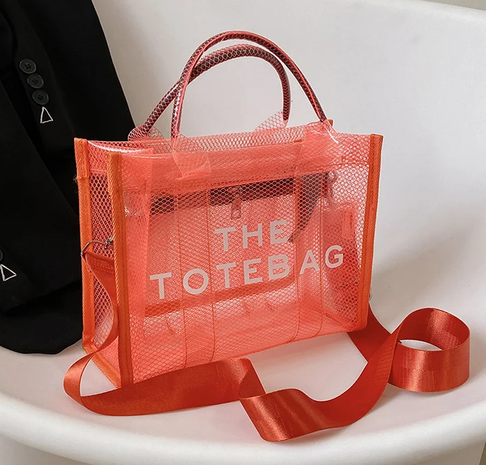 Custom Pvc Clear Tote Bag,Women's Plastic Shoulder Bag,Large Capacity ...