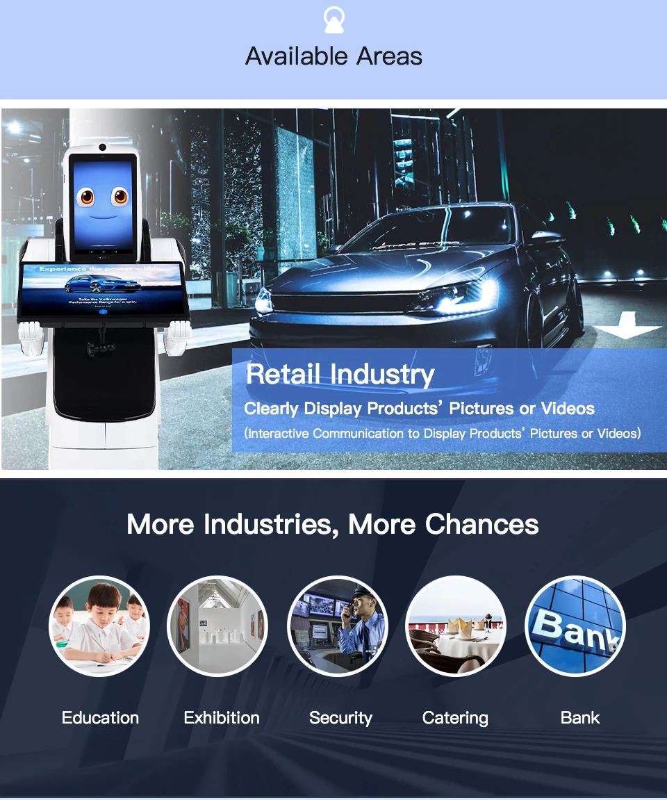 Auto Navigation AI Robot for Office Advertising Reception