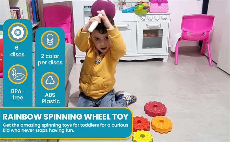 Spinning Toy,Rainbow Spinning Wheel Toy Strong Abs Plastic Premium ...