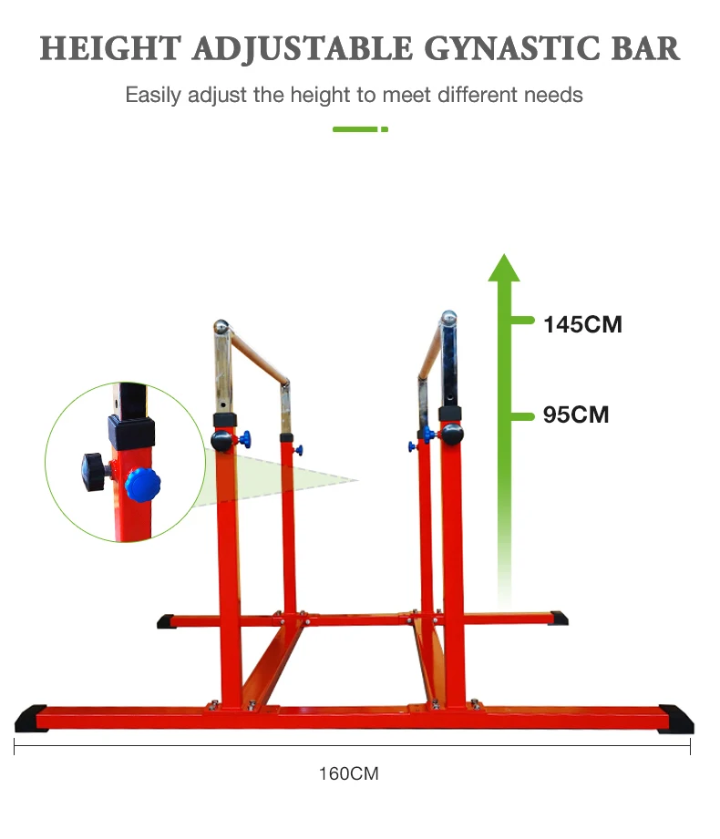 Kids Parallel Bars Adjustable Gymnastics Junior Uneven Bars Training ...