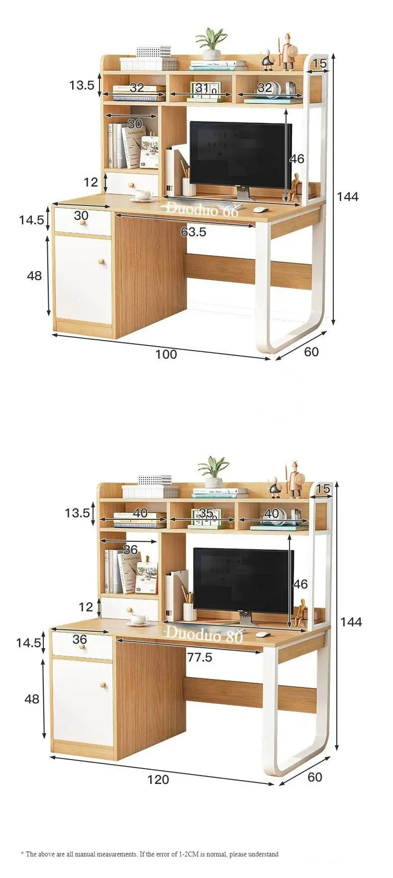 Modern Design Metal Frame Wooden Study Computer Desk for Bedroom in ...