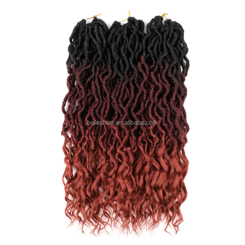 18inch Synthetic Gypsy Locs Extension Braids Wavy Curly Crochet Braid ...