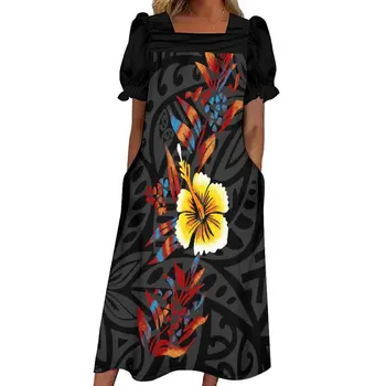 New Design Large Size 4 Way Stretch Micronesian Mumu Dress Custom ...