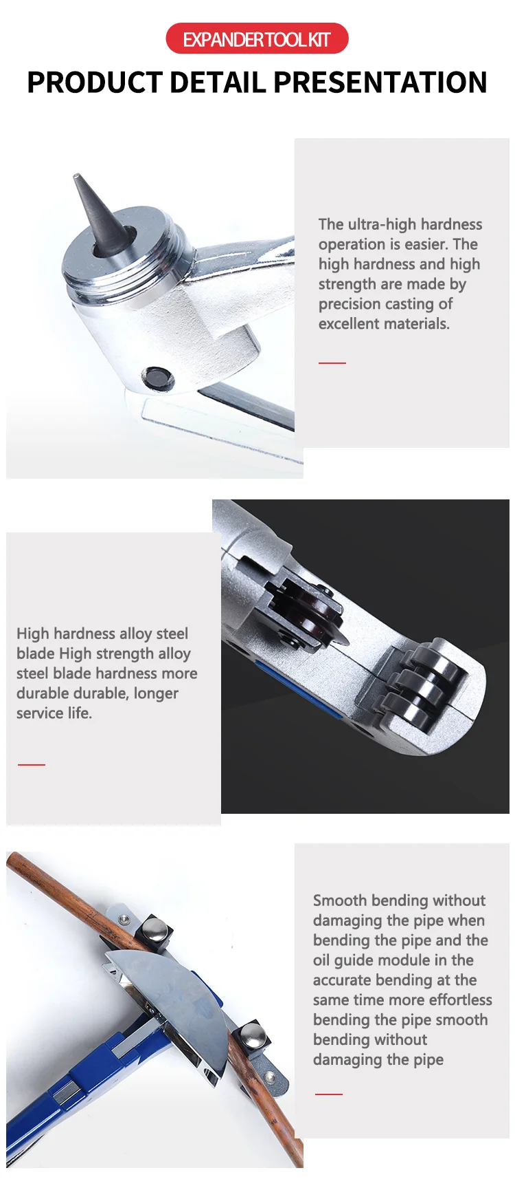 Manual Lever Tube Expander Tubing Expansion Tool Kit Precise Swaging On ...