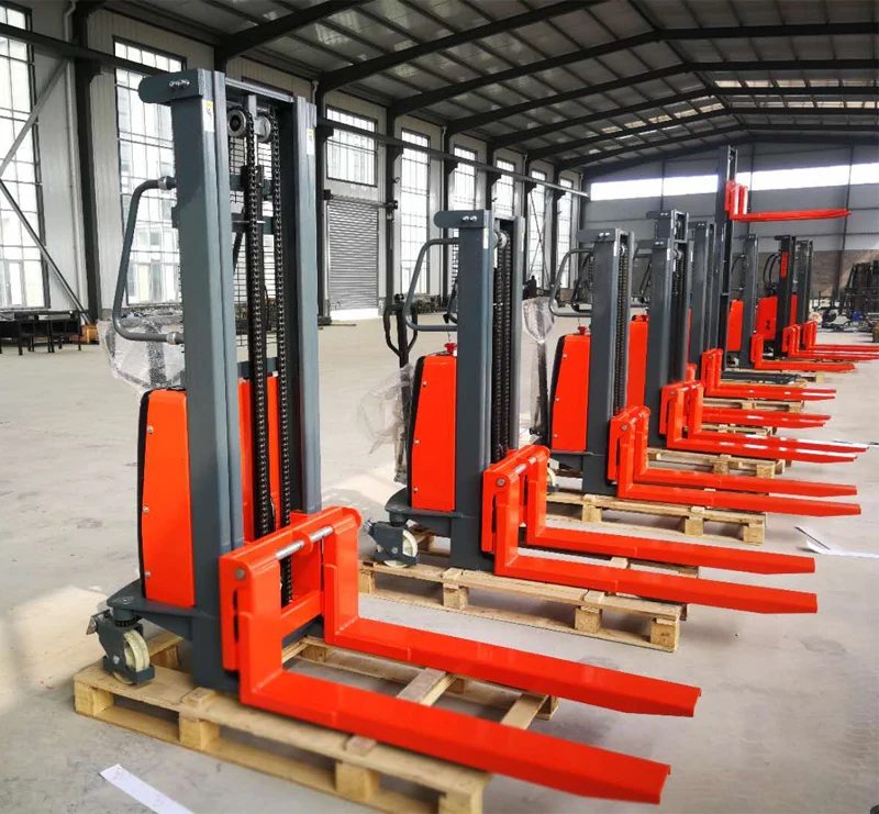 2000kg Lifting Electric Stacker Polyurethane Wheel Stacker Forklift ...