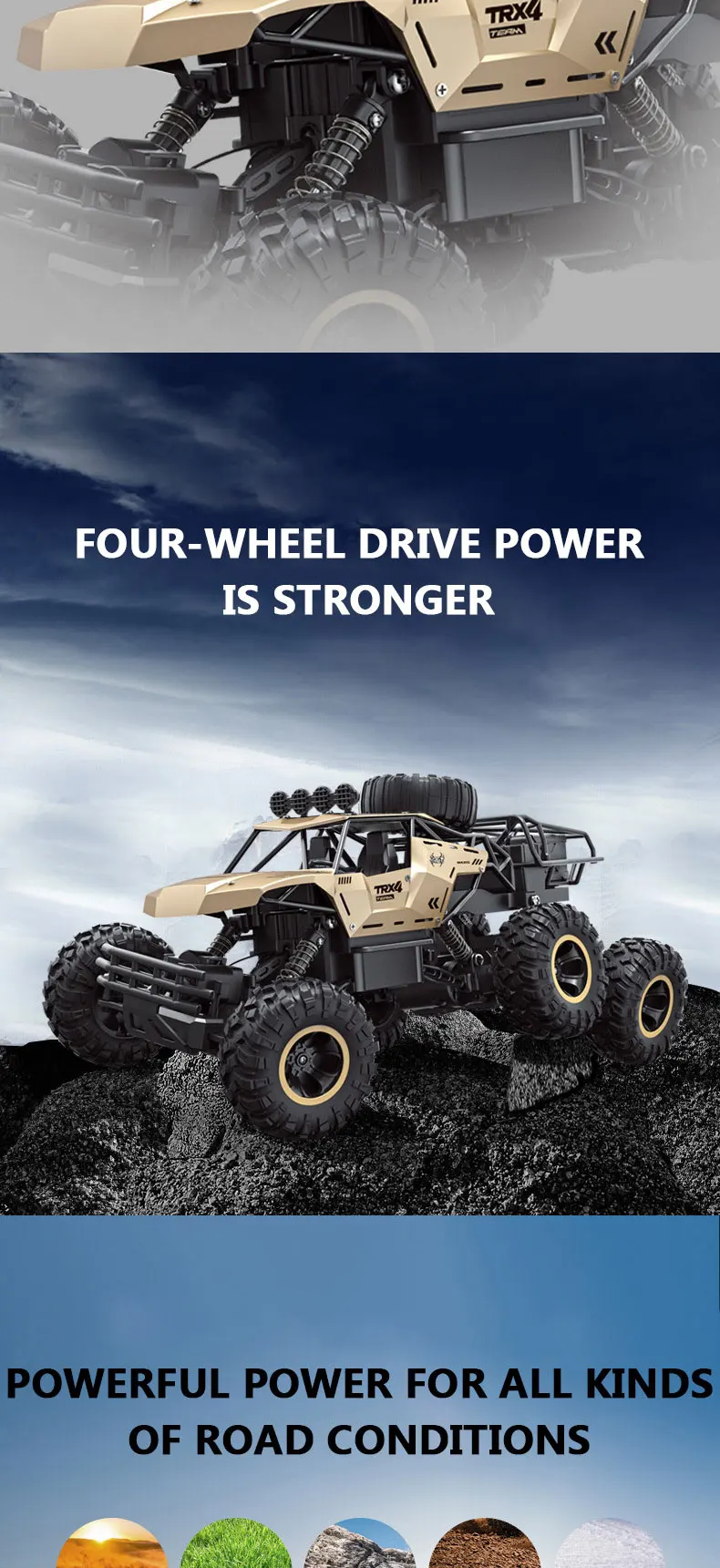 High-speed RC Car - 46cm Six Wheel off-Road Monster Truck