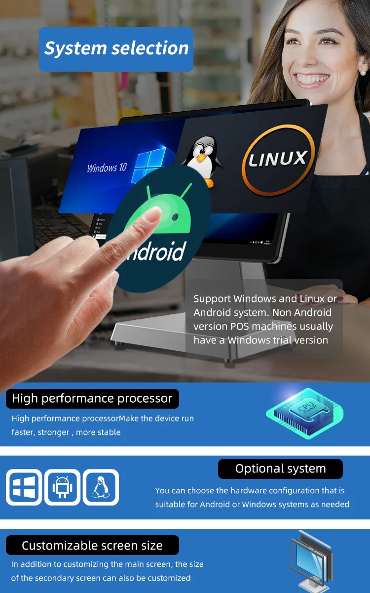 All One 15.6-Inch Touch Screen Monitor Aluminum Alloy Shell POS System ...