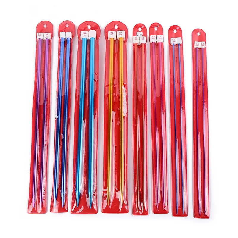 35cm Colorful Aluminum Oxide Sweater Needles with Plugs