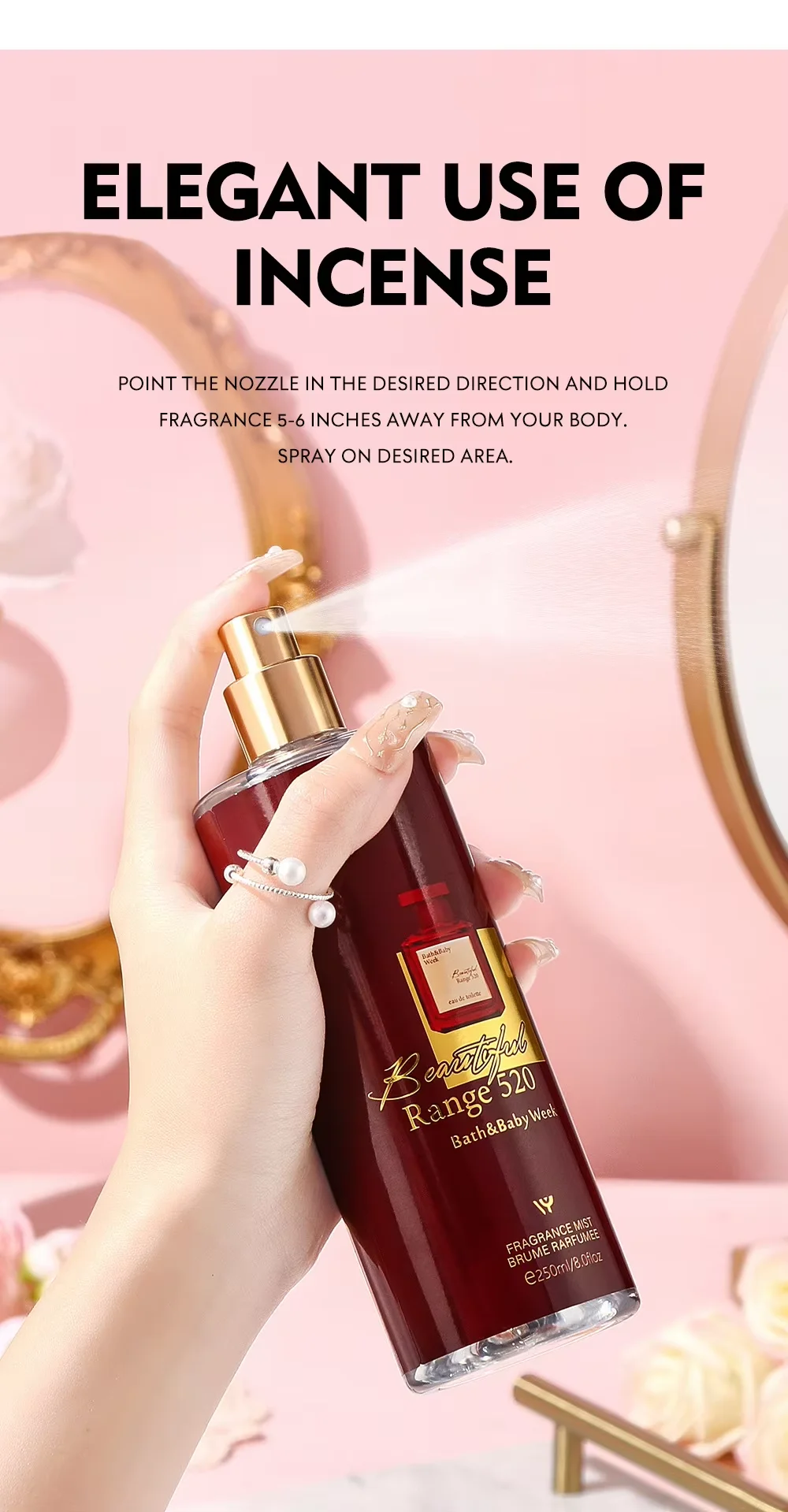 Women's Classic Floral Long-Lasting Arabic Perfume Set 250ml EDT Body ...