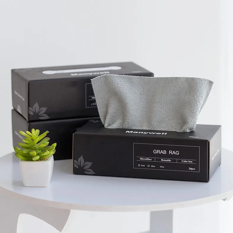 Heavy Duty Soft Reusable Microfiber Rags in a Box Super Absorbent Easy ...