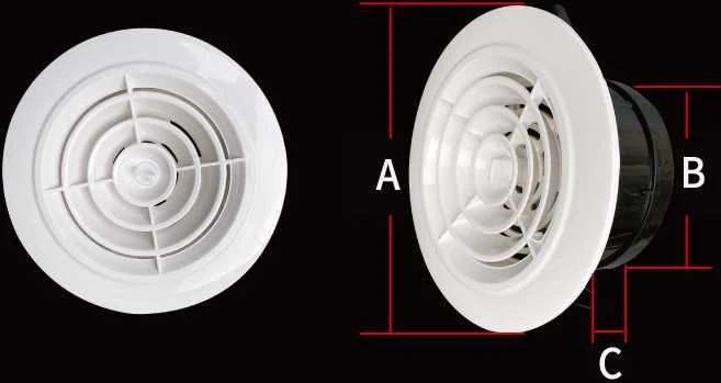 Air Conditioning Ceiling Vents Plastic Disc Valve Outlet Cover ...