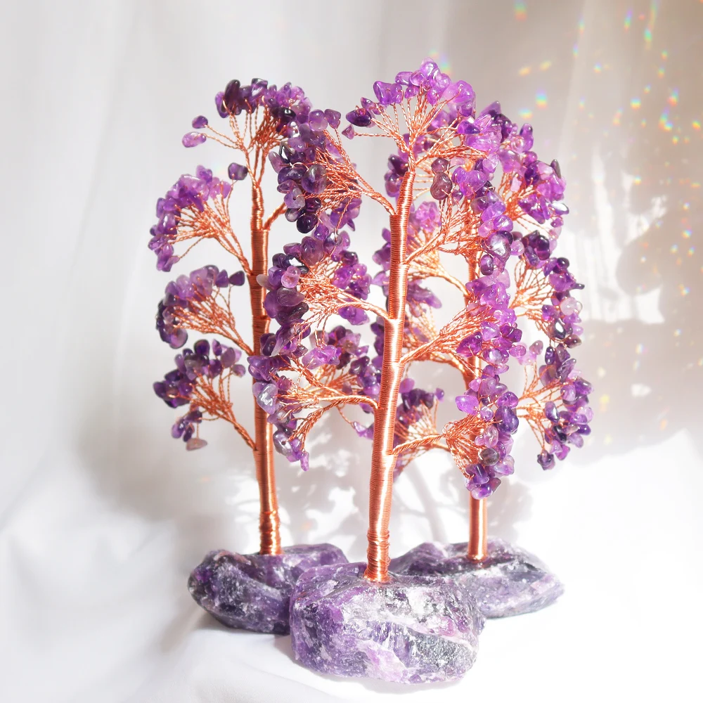 Amethyst Tree Agate Healing Precious Gemstone Money Tree Home Decor ...