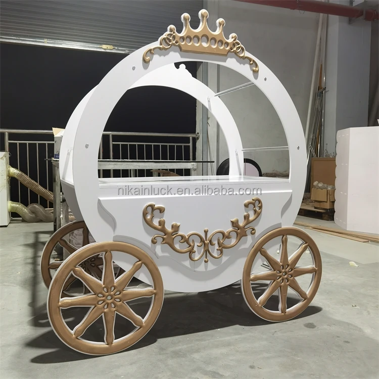 Cinderella Horse Carriage Decor – White Gold Pumpkin Carriage for ...