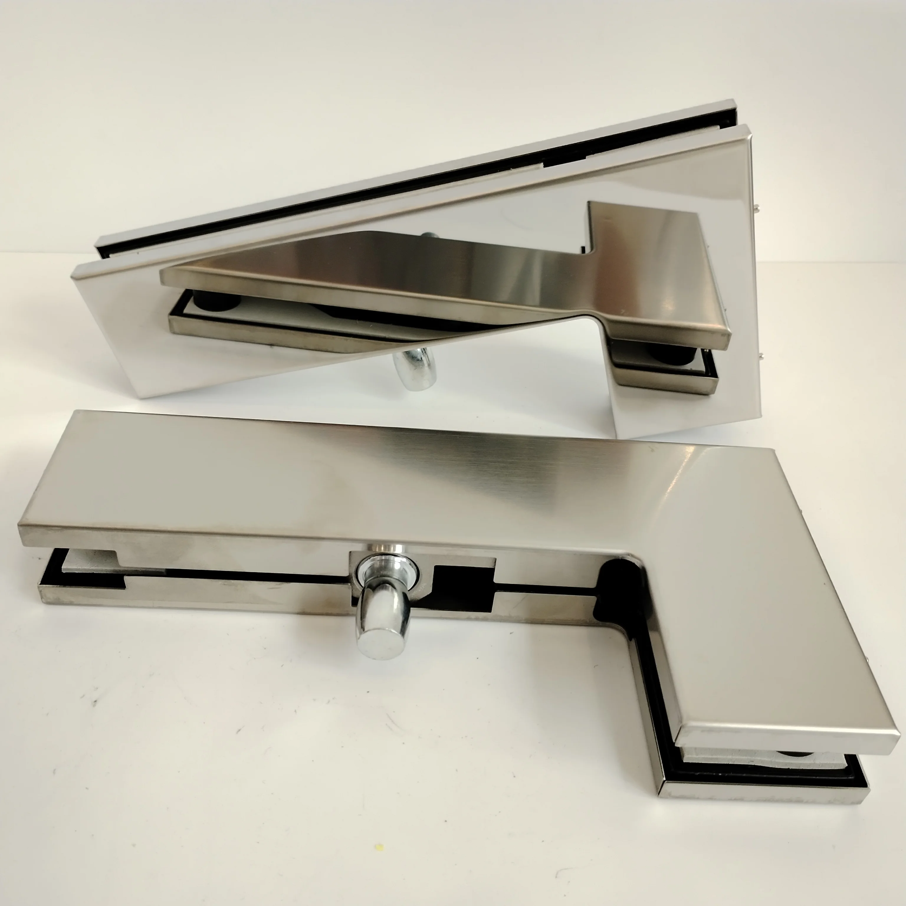 Stainless Steel L Shape Frameless Glass Door Top Pivot Clamp Corner ...