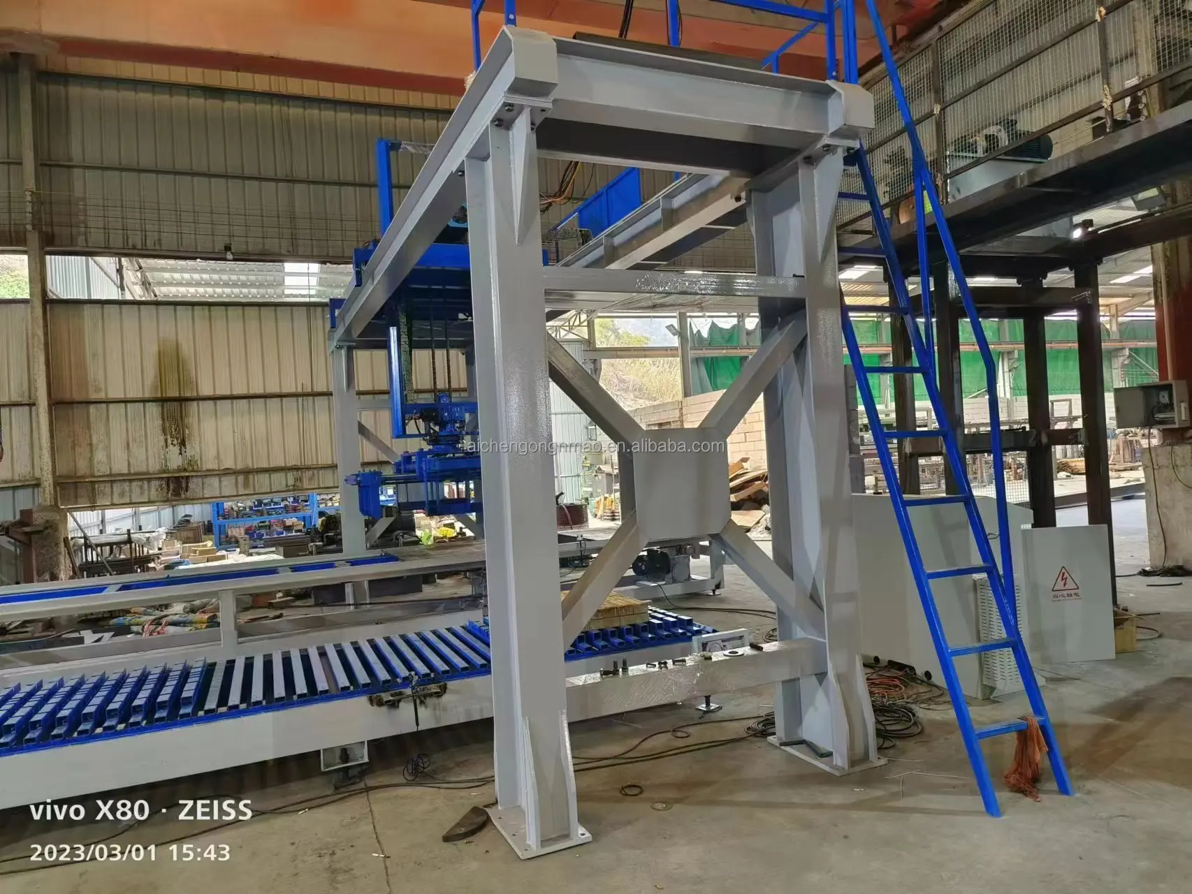 Aichen Plc Centralized Controlled Block Cuber Robot System/concrete Brick Cubing Palletizer ...