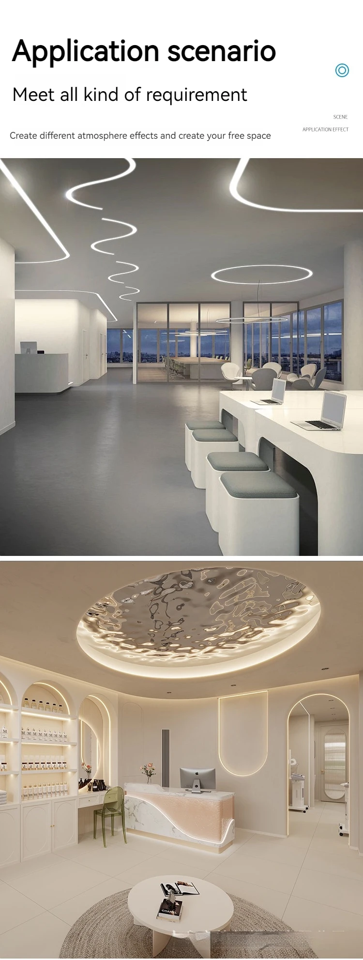 Punched Curve Bendable Drywall Plaster with LED Profile