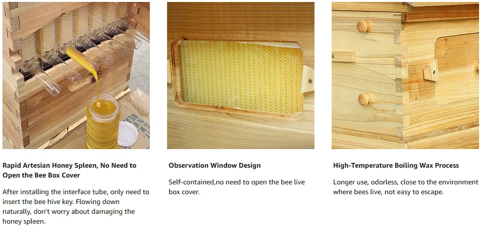 Auto Flows Bee Hives Automatic Wooden Bee Hive House Kits Beehive Boxes ...