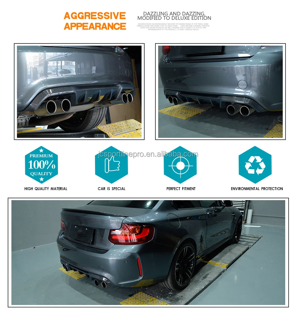 Carbon Fiber M2 Car Rear Diffuser for BMW F87 M2 2016-2017 (Fits: F87 ...