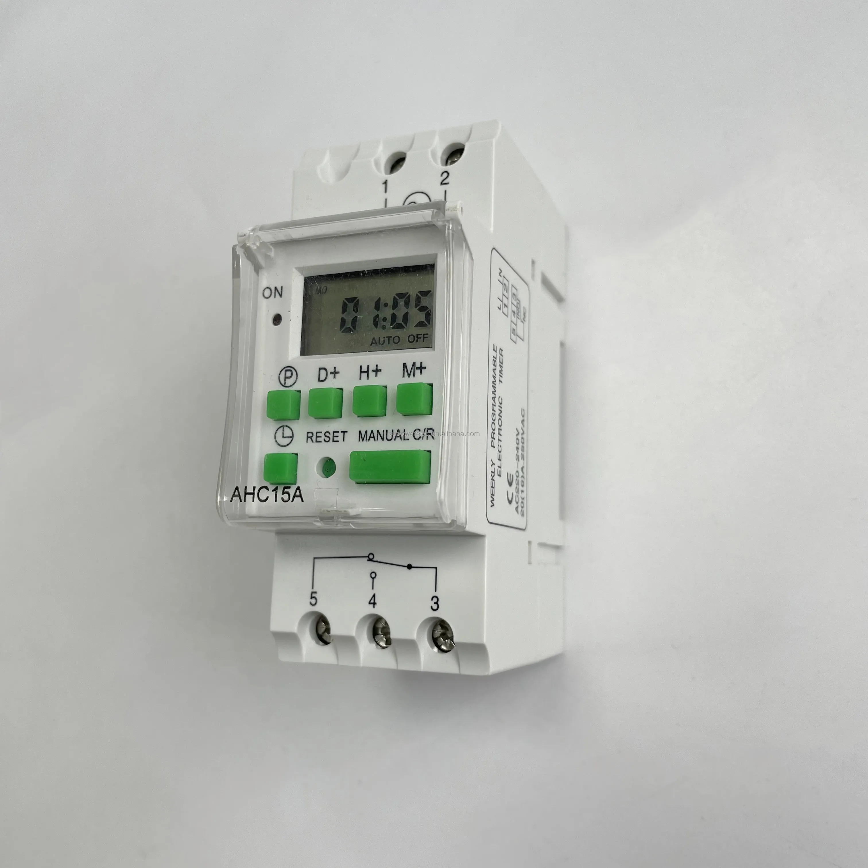 Ahc15a 20a Ac 220v 250v ฝาหน้าใสใสสวิทช์เวลาดิจิตอลตั้งโปรแกรมได้รายสัปดาห์โดยไม่ต้องล็อคฟังก ...